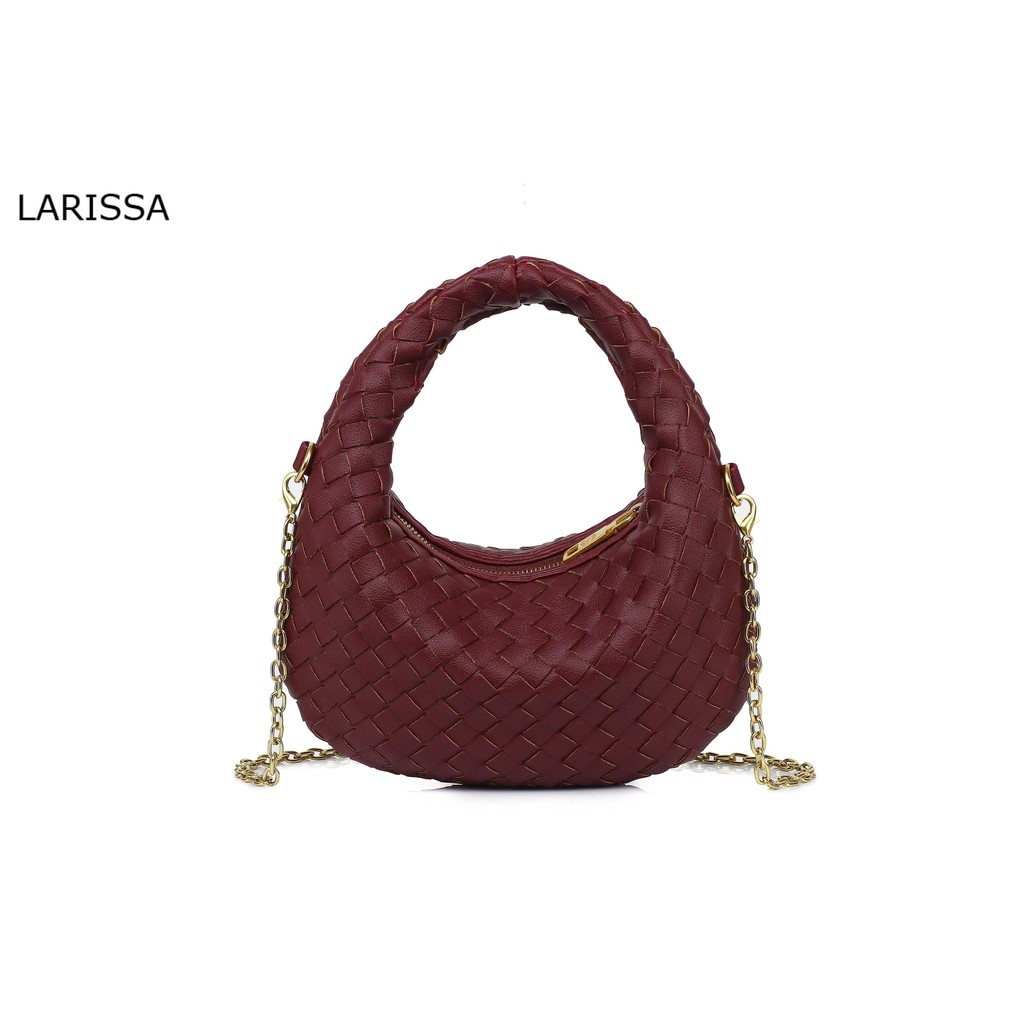 YARA-LARISSA FASHIONABLE HAND-WOVEN SOLID COLOR HANDCARRY CROSSBODY ...