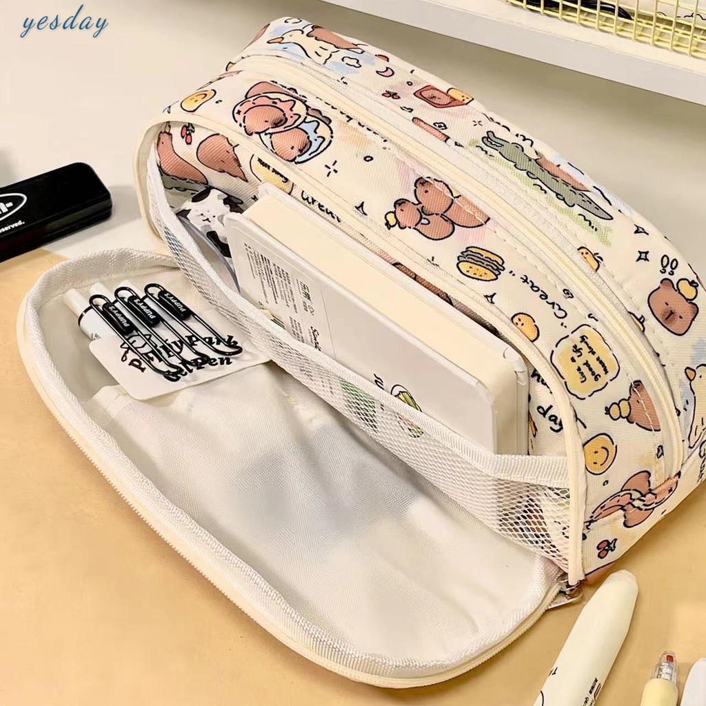 Capybara Pencil Pouch Makeup Bag with Unique Capybara Design Pen Pouch ...