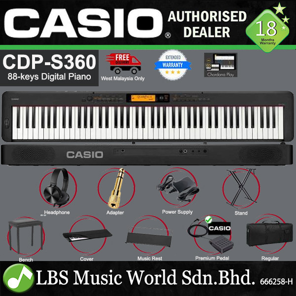 Casio CDP-S360 88 Keys Digital Piano Portable Set (CDPS360 CDP S360) | Shopee Malaysia