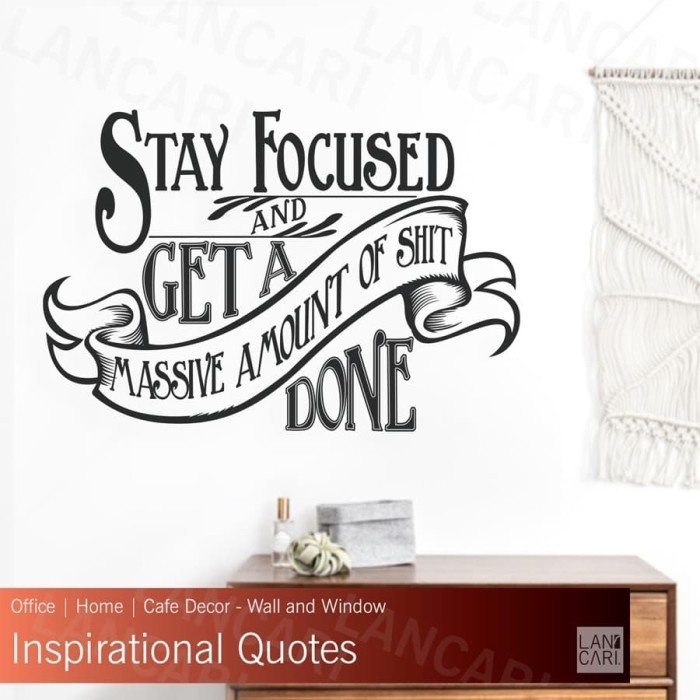 Wall Sticker Motivation Calligraphy Quote Sticker Office Quotes Wall ...
