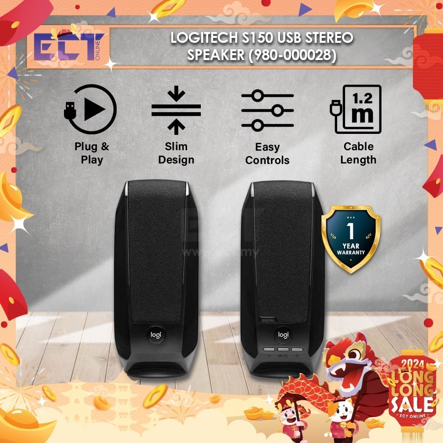 Logitech S150 USB Stereo Speaker - Small Compact Design for Desktop or ...