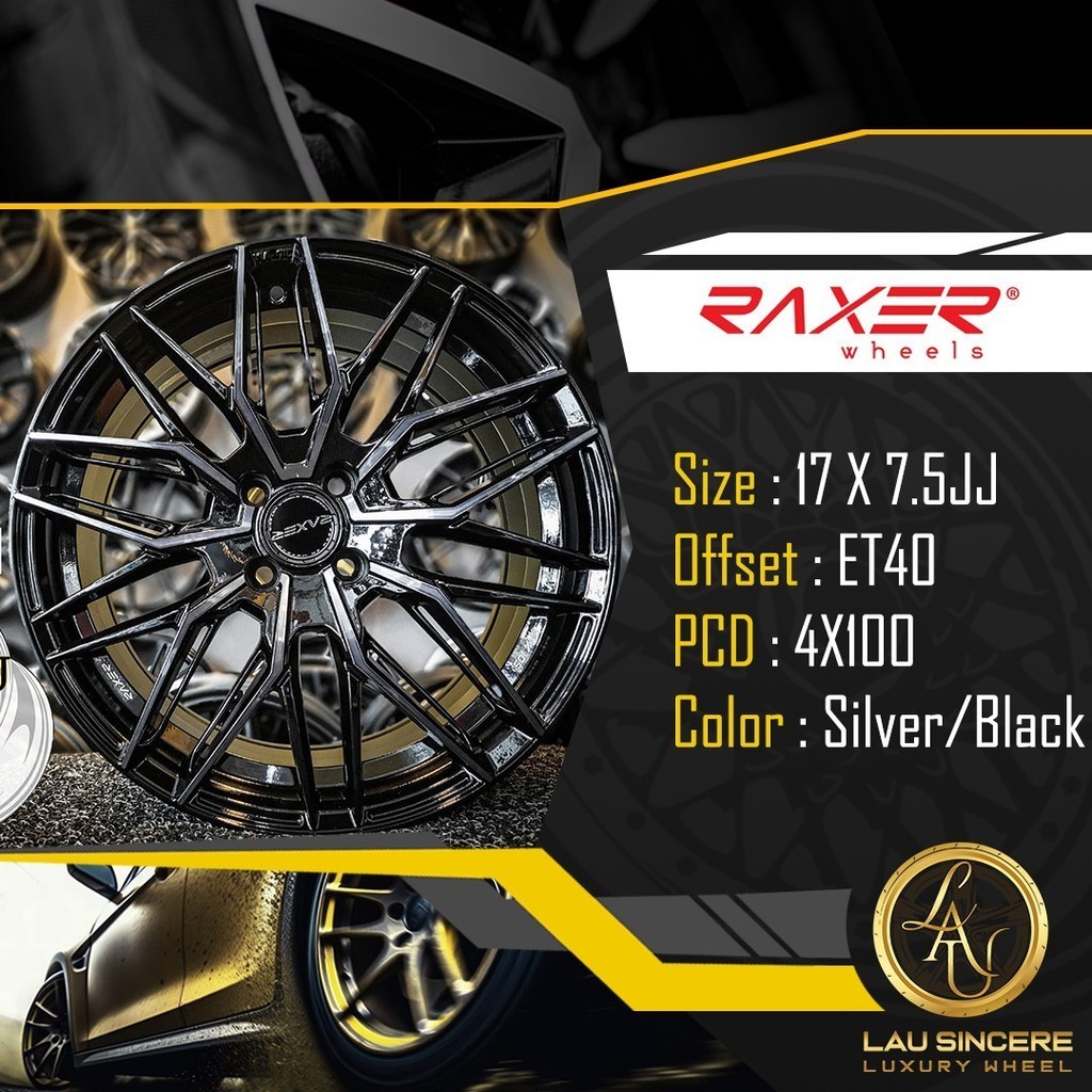 Raxer 17 X 7.5JJ 4X100 Silver/ Black | Shopee Malaysia