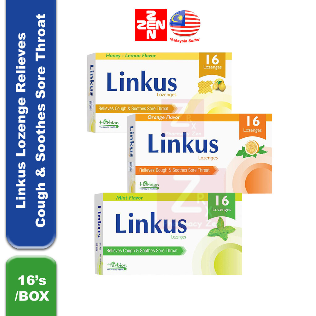 Linkus Lozenge Relieves Cough & Soothes Sore Throat 16's(Mint/ Honey ...