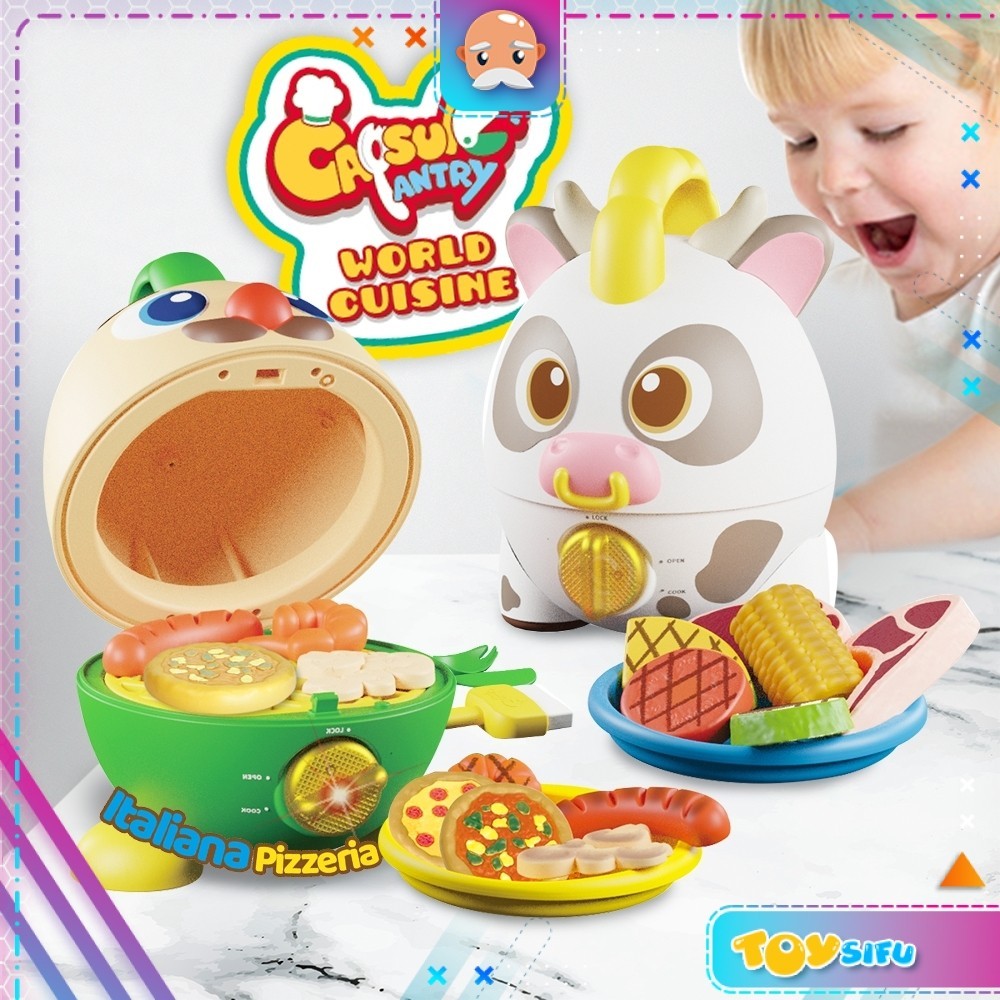Capsule Egg Pantry Kitchen Toy Set Series Pizza Steak Barbeque BBQ Food ...