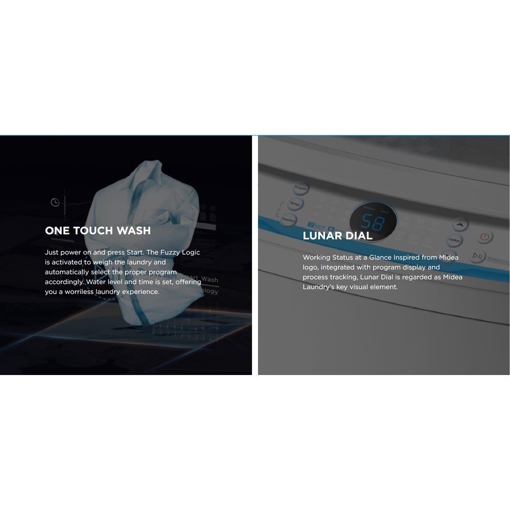 Midea Top Load Fully Auto Washing Machine MA200W75 (7.5kg)/ MA200W85 (8 ...