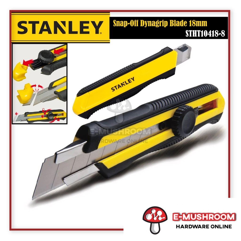 Stanley Snap off Cutter 18mm Knives Dynagrip Blade Series STHT10418-8 ...