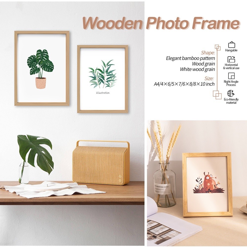 Wooden Photo Frame (A4,A5, 4*6/5*7/6*8/8*10 inch) Picture Frame With ...