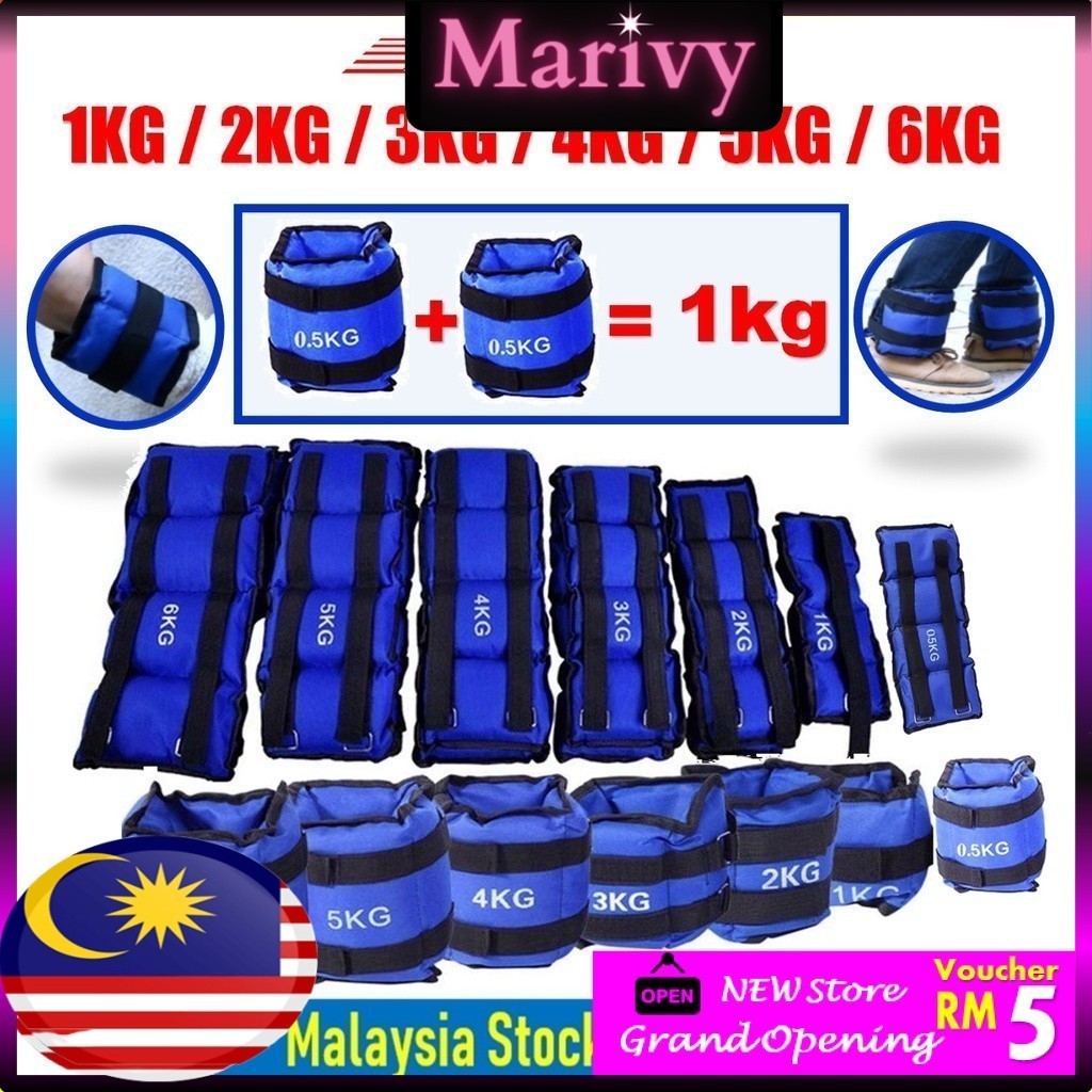 1KG 2KG 3KG 5KG 6KG Ankle Weights Sand bag Wrist Arm Leg Exercise ...