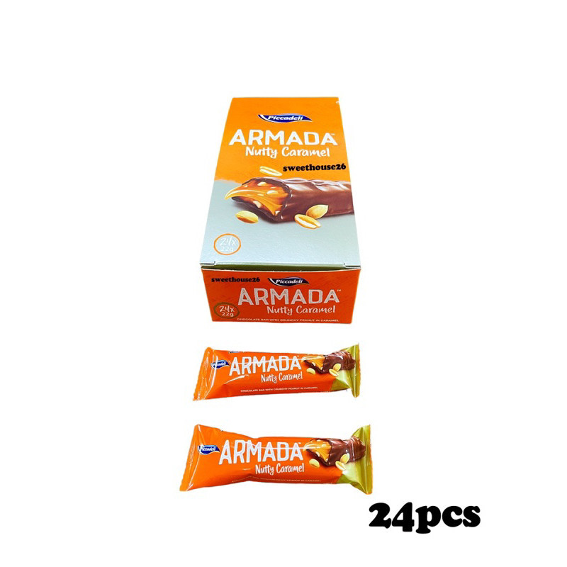 Piccadeli Armada Nutty Caramel Chocolate 22g x 24pcs Halal | Shopee ...