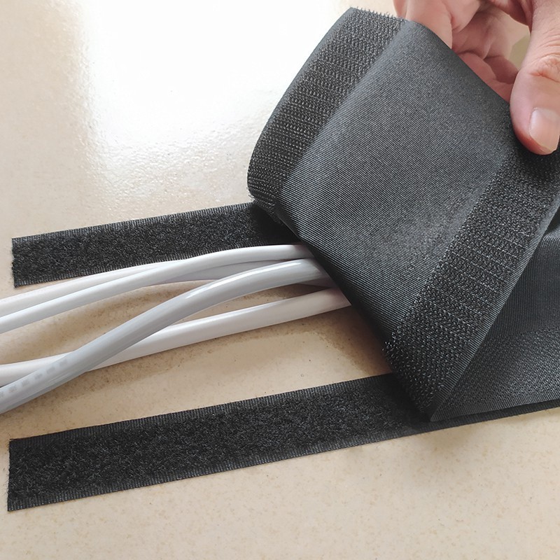 1 Meter Soft Adjustable Hook and Loop Office Desk Wire Cable Cover For ...