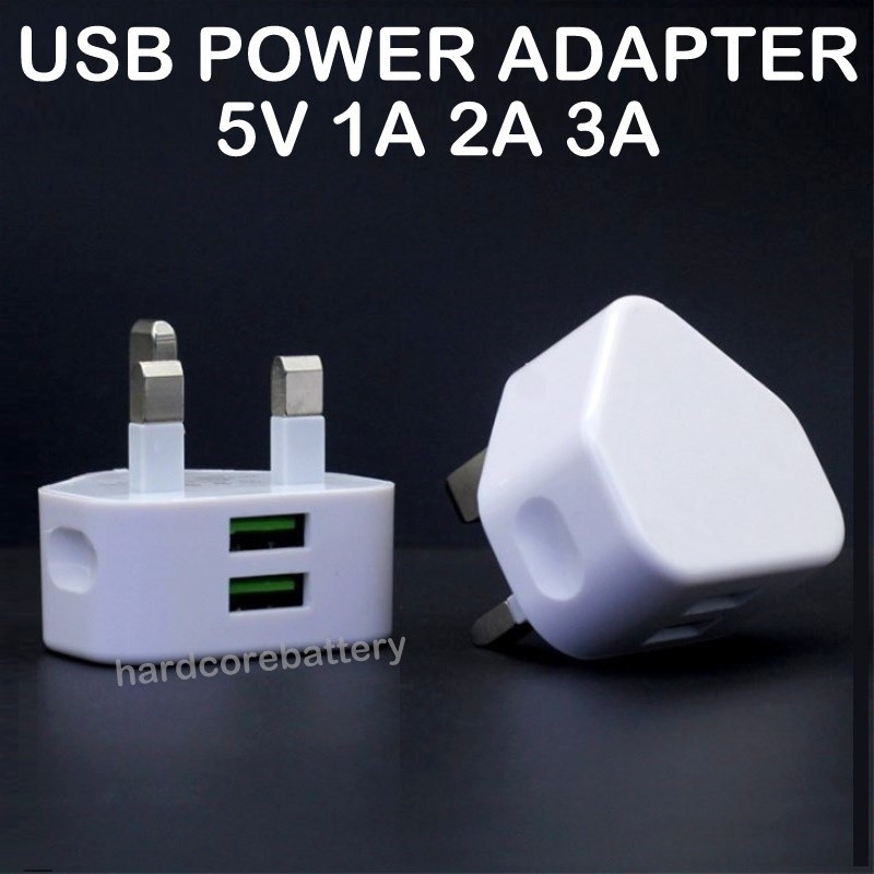 USB Charge Adapter 5V 1A 2A 3A 3 Pin Phone Charger Tablet Universal Travel Home Office Wall Plug ...