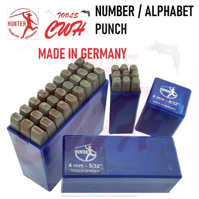 HUNTER GERMANY ALPHABET 0-9 NUMBER STAMP A-Z PUNCHES PUNCH NOMBOR PUNCH ...