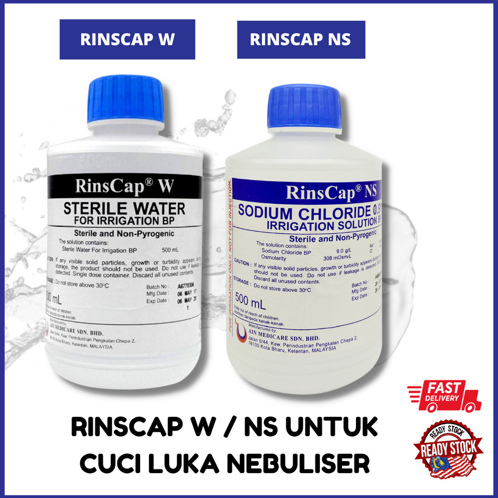 SOLUTION CUCI LUKA KUCING RINSCAP STERILE WATER FOR IRRIGATION / SODIUM ...
