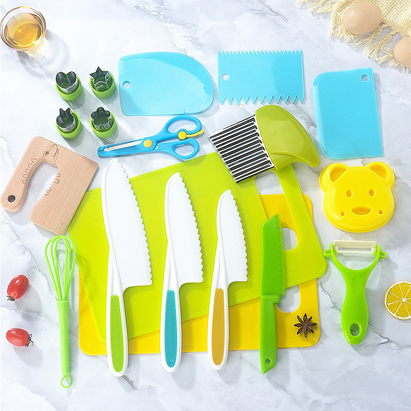 7-19 Pieces Montessori Kitchen Tools for Toddlers-Kids Cooking Sets ...