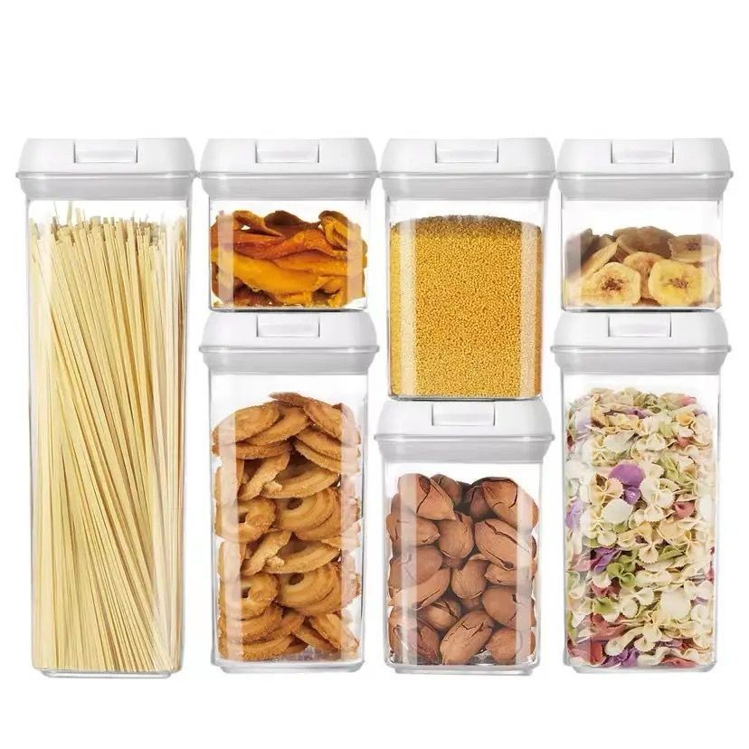 7pcs/set Easy Lock Food Storage Containers Plastic with Lids Kitchen ...