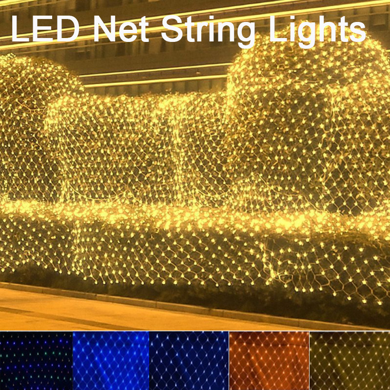 LED Net String Lights Mesh Fairy String Curtain Light Waterproof Garden ...