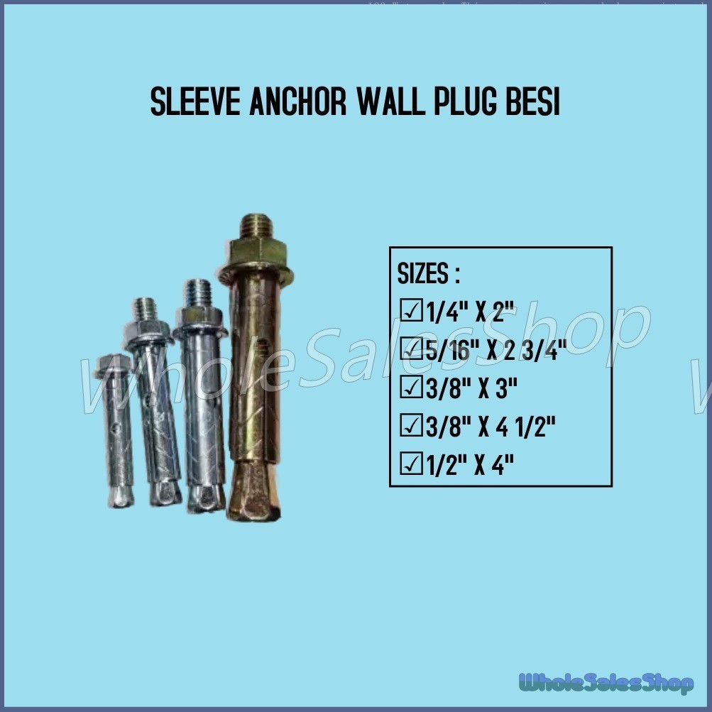 SLEEVE ANCHOR EXPANSION BOLT IRON WALL PLUG EXPANDABLE METAL WALL PLUG ...