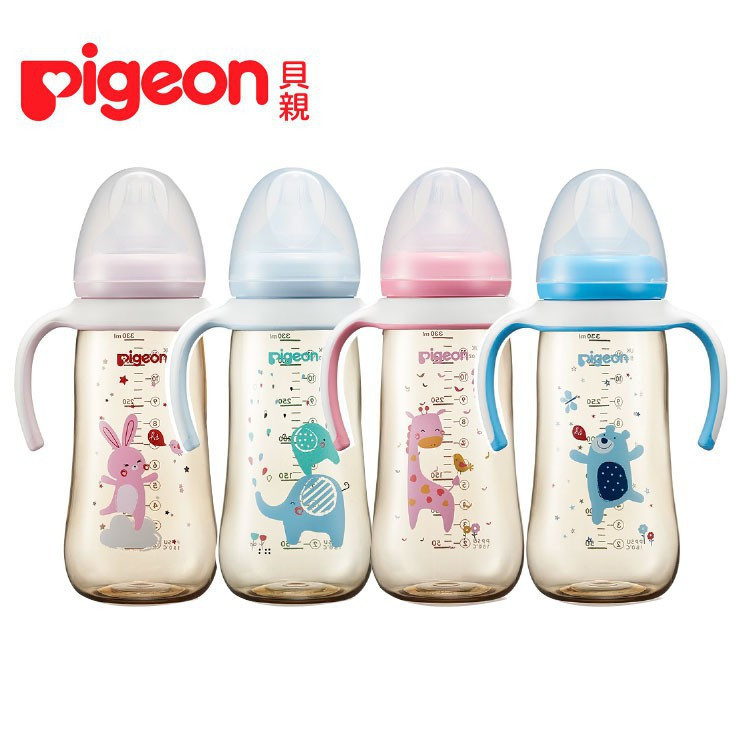 2nd Generation Pigeon Bottle Colorful Series ppsu wide neck bottle 330ml / 11 Oz pigeon botol ...
