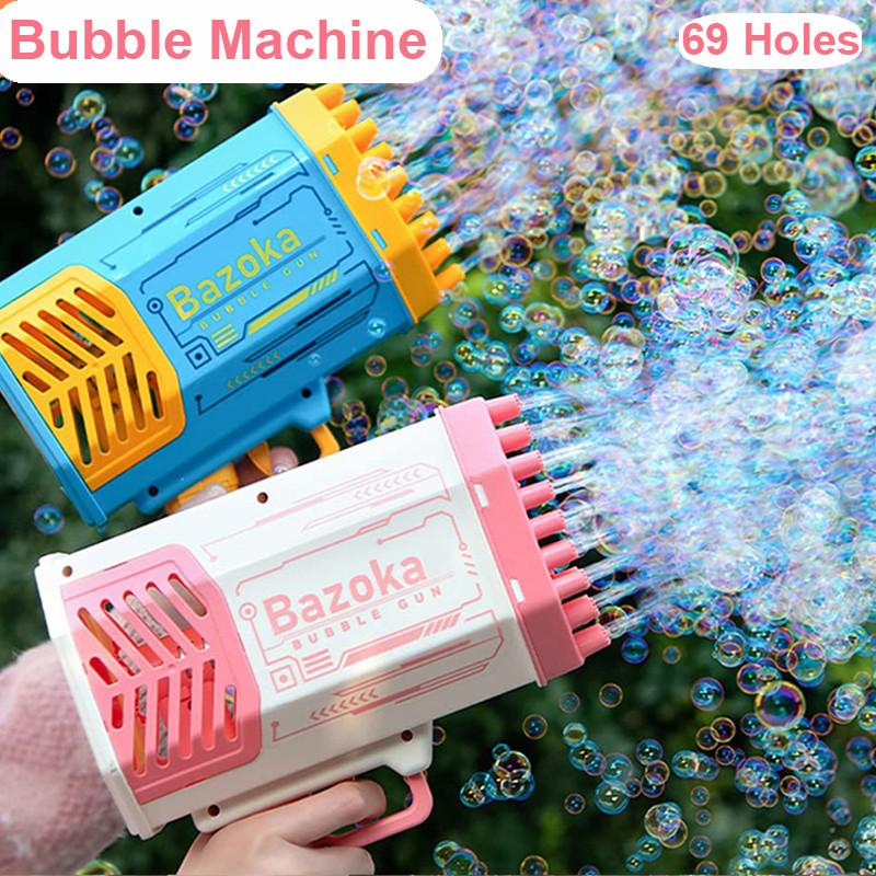 69 Holes Bubble Machine Children Automatic Bubble Blowing Toy Children ...
