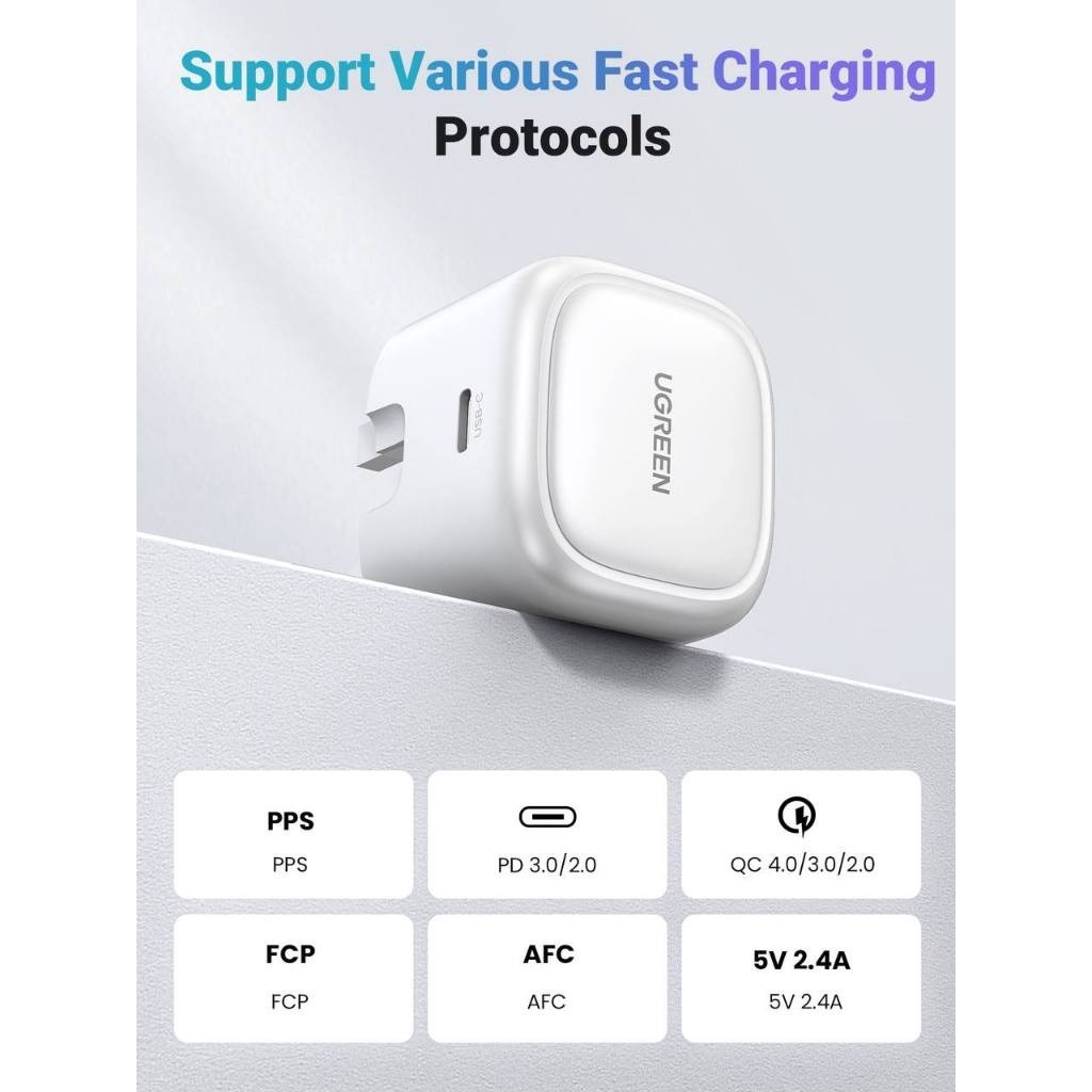 UGREEN NEXODE 30W USB C CD305-15330 PD GAN FAST CHARGER UK White | Shopee Malaysia