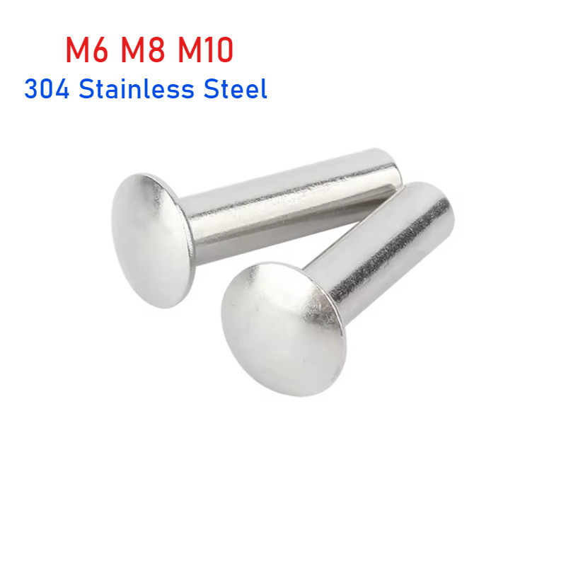 M6 M8 M10 304 Stainless Steel Flat Round Head Semi-Hollow Core Rivets ...