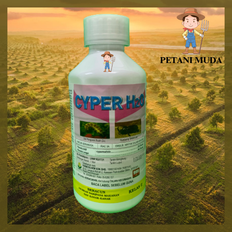 [ORIGINAL] 1L CYPER H2O FARMCOCHEN Racun Serangga Cypermethrine 20.0% ...