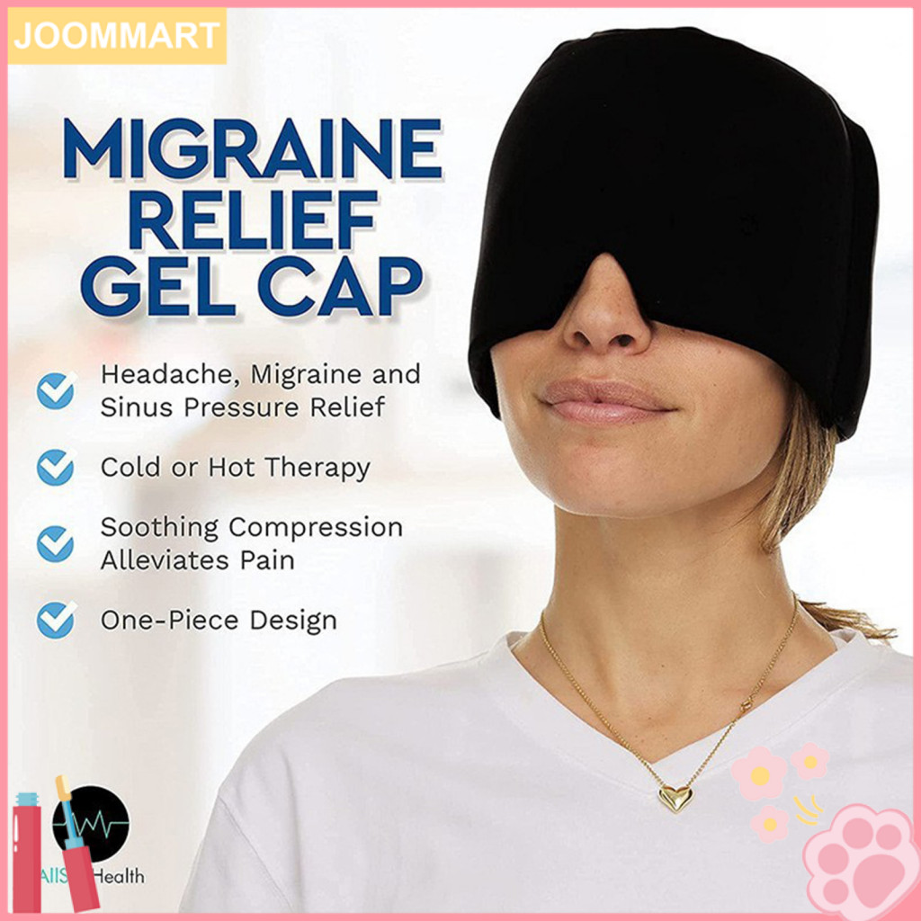[Jm] Premium Migraine Relief Gel Cap Migraine Relief Cap Black Gel Ice ...