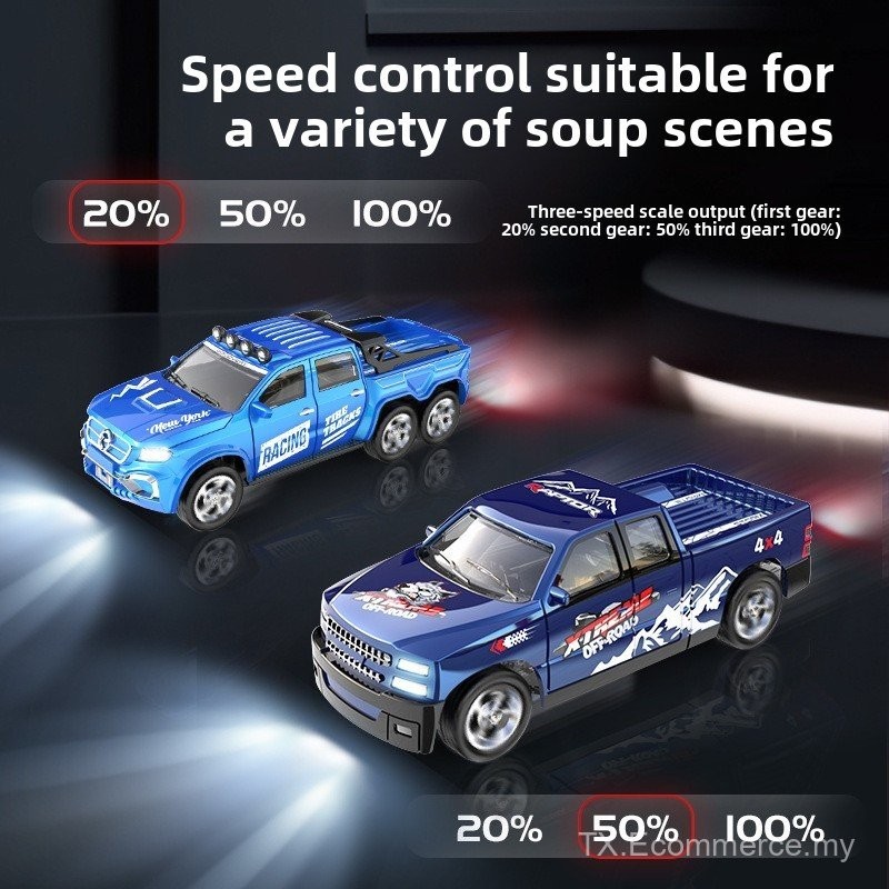 2.4G Mini RC Drift Car with Adjustable Speed and Light, 1:64 Alloy Tow ...