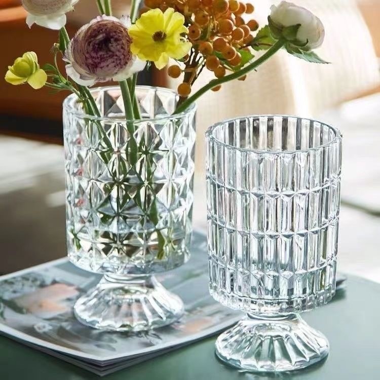 European Style Glass Vase Simple Vase Decoration Living Room Flower ...