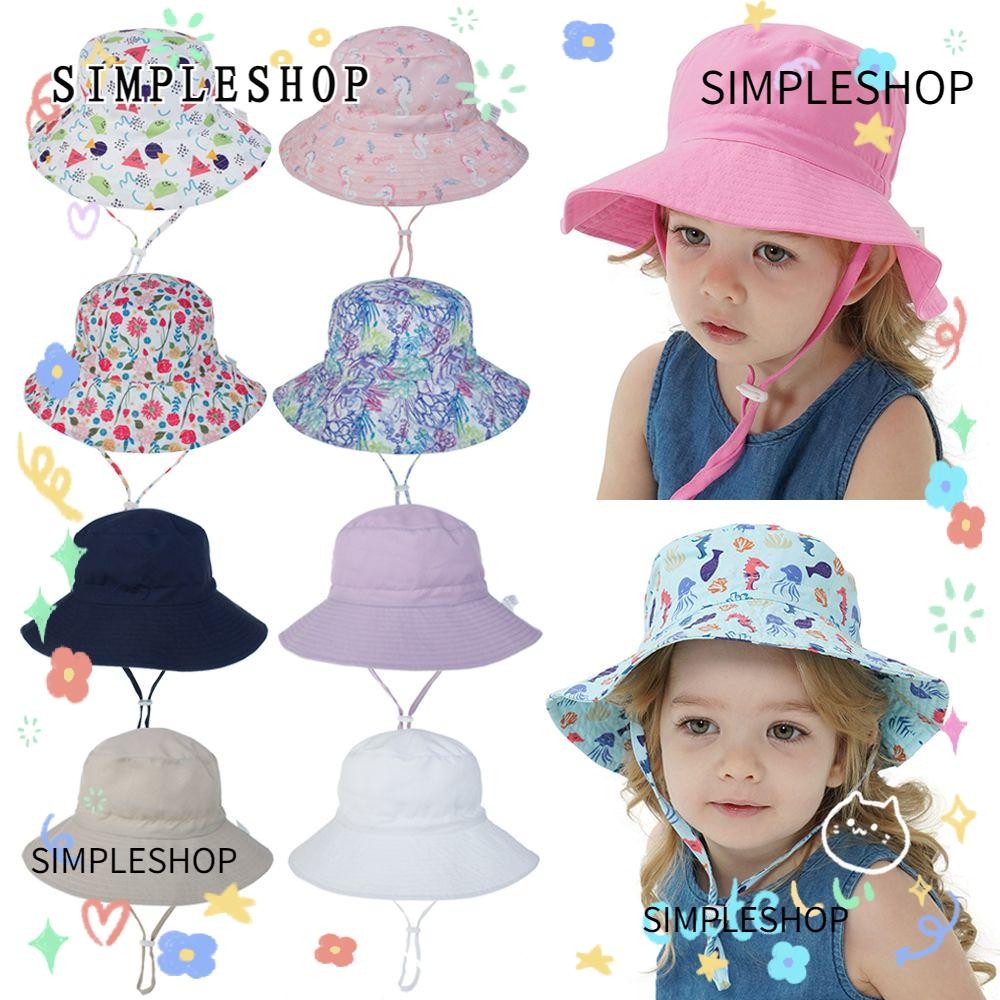 SIMPLESHOP Baby Sun Hat Toddler Kids Summer Swimming Hats Wide Brim Neck Ear Cover Beach Cap ...