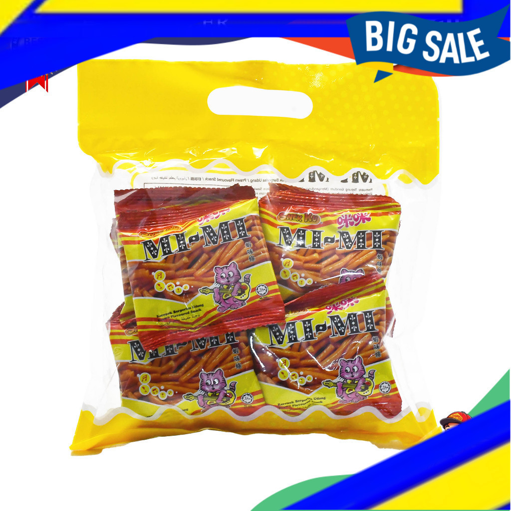 (10pcs) Snek Mee, Snek Ku Mi Mi Prawn Flavoured Snack (10PKTS x 12G ...
