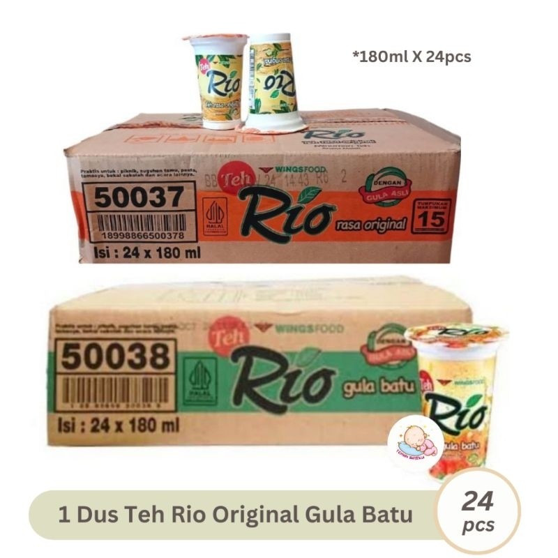 Teh Rio/Minuman teh kemasan 180ml/harga untuk satu karton isi 24cup ...