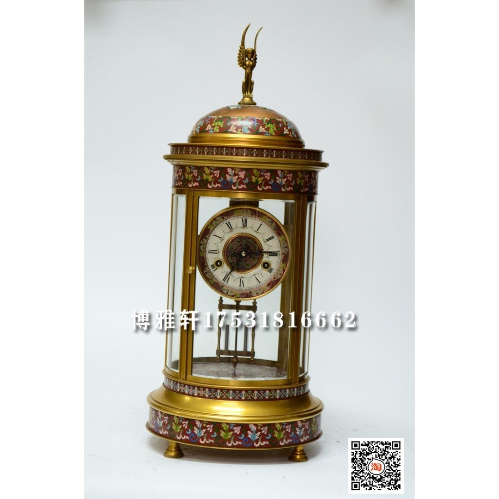 Clockwork Round Ting Style Mechanical Pure Copper Table Clock Palace ...