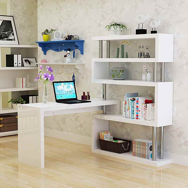 [Harga Promosi] Meja Komputer Berpusing dengan Rak Buku, Meja Pejabat ...