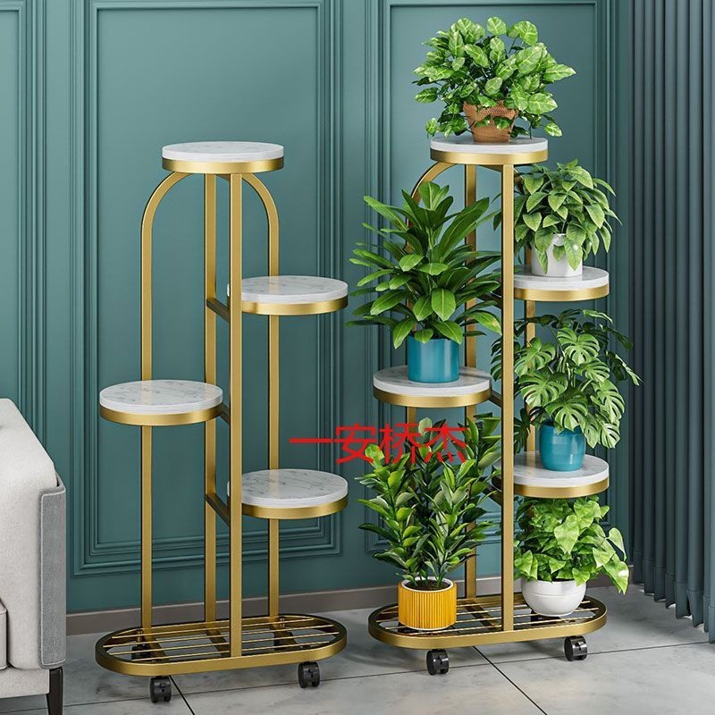 ZH Bunga Stand Ruang Tamu Berdiri lantai Berbilang Lapisan Seni Besi ...