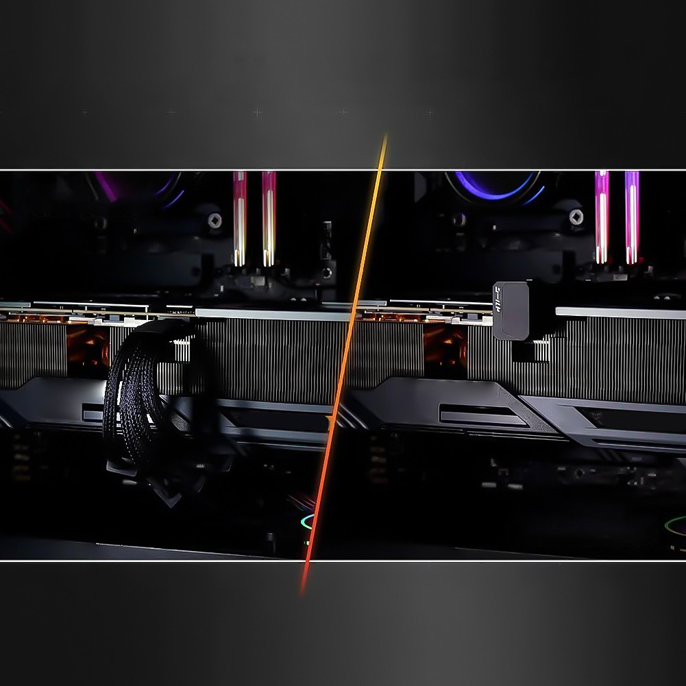 12VHPWR 180 Degree Angled PCIe 5.0 Power Adapter for 12 Plus 4 Pin RTX ...