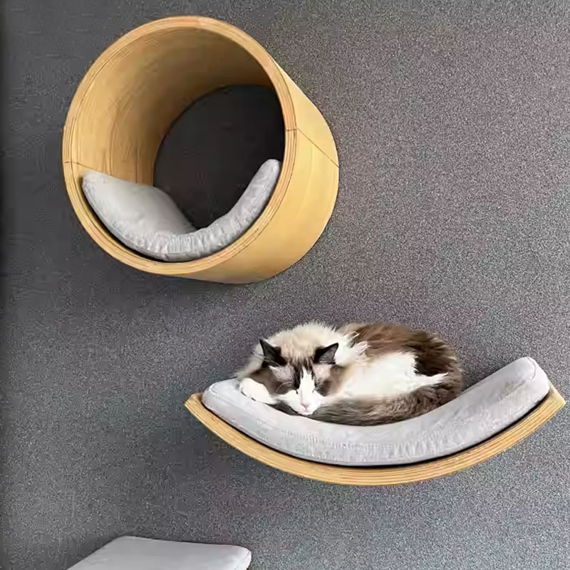 Solid Wood Space Capsule Cat Jumping Platform Wall-Mounted Cat Climbing ...