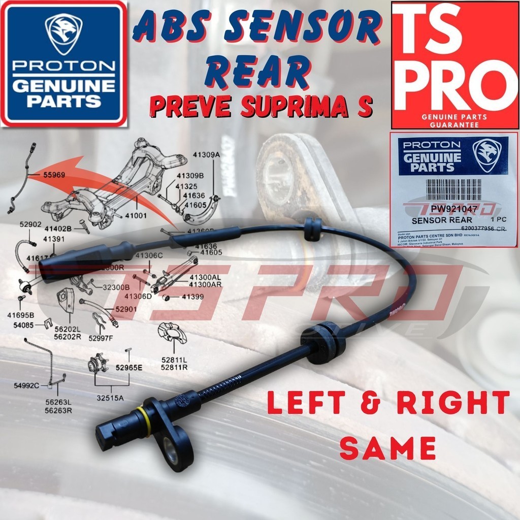 Proton Preve Suprima S Genuine ABS Sensor Belakang Rear Left & Right ...