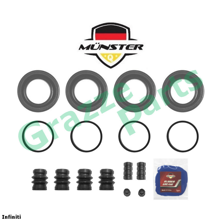 Münster Disc Brake Caliper Repair Kit (Full Set) Front for Y33 Infiniti ...