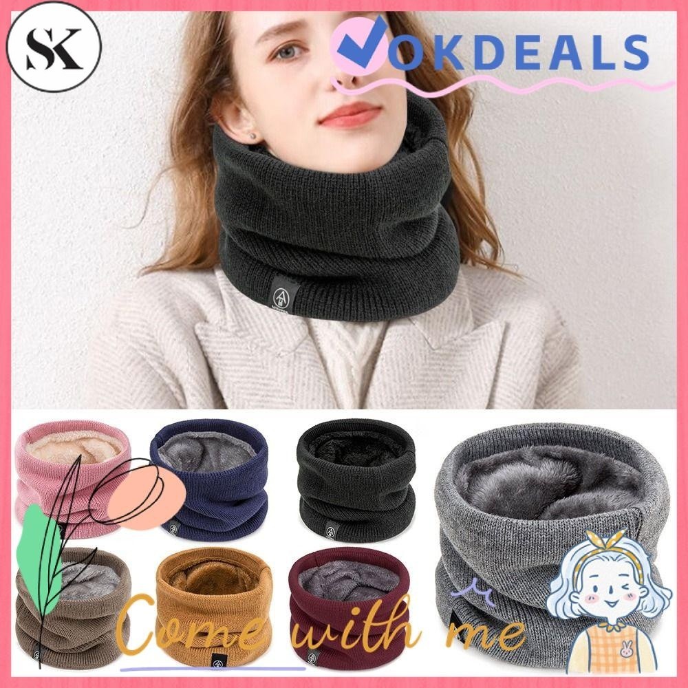 SK Neck Warmer, Warm Thick Winter Scarf, Solid Color Neck Protection ...