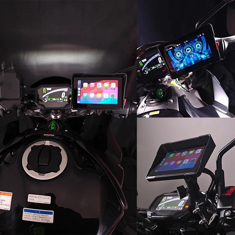 5 inch Motorcycle Touch Screen Monitor Wireless Apple Carplay Android ...