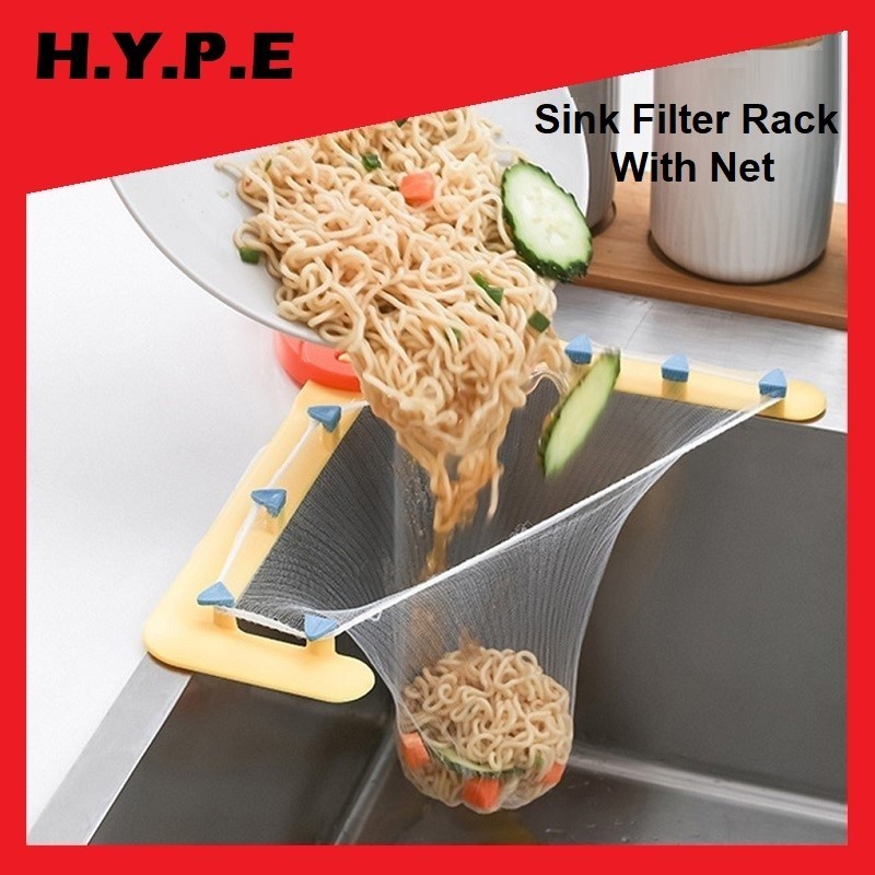 Kitchen Triangle Sink Filter Rack with Mesh Net Bag 50pcs | Shopee Malaysia