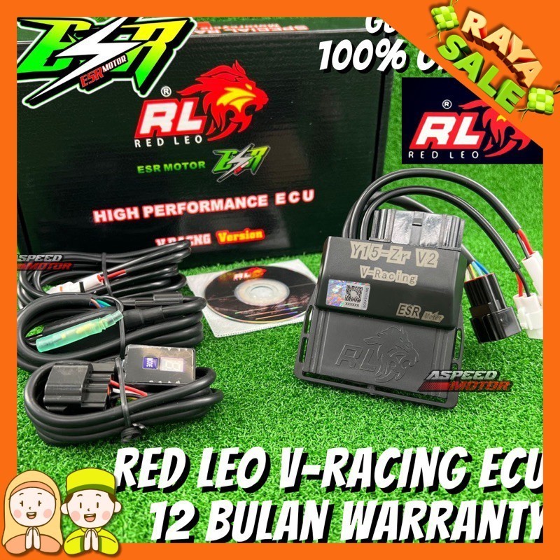 100% RED LEO ECU V-RACING ESR MOTOR Y15 Y15ZR V1 V2 Y16ZR RS150 NVX 155 SRL115Fi 115 Fi WAVE125 ...