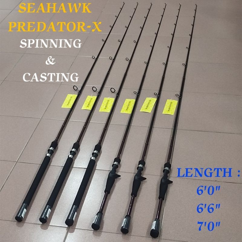 JORAN SPINNING & CASTING SEAHAWK PREDATOR-X FISHING ROD LENGTH : 6'0 ...