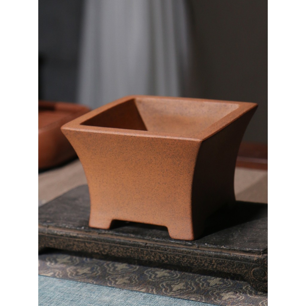 Yixing Purple Clay Flowerpot Drop Slope Caviar Firewood Burning Square ...