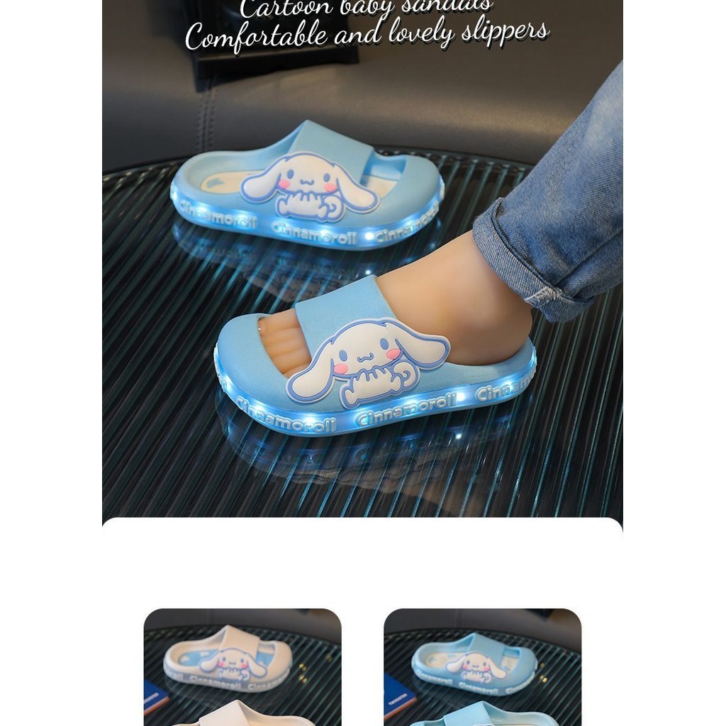 Children's slippers, summer girls light up and glow, girls cartoon anti ...