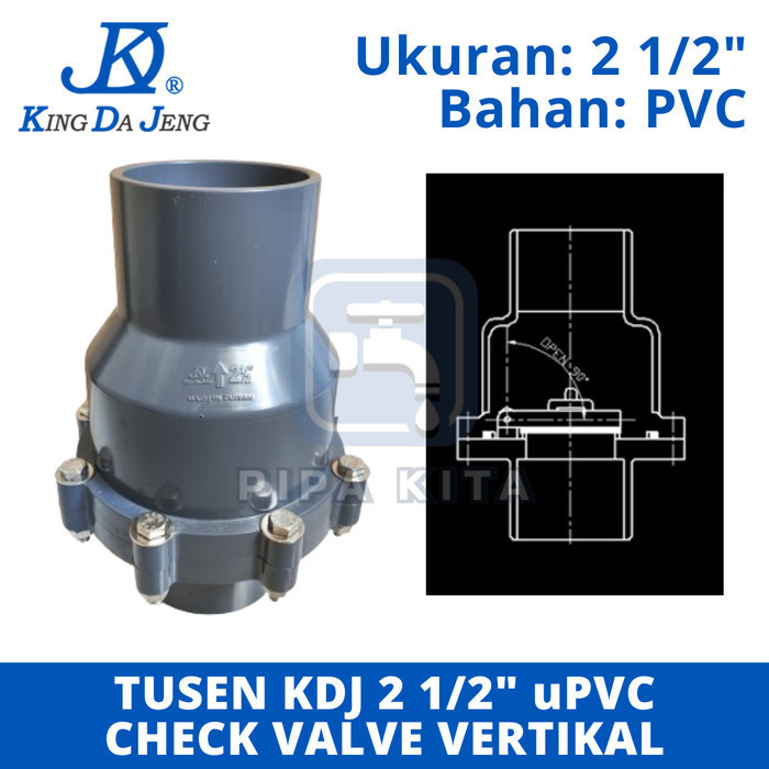 Tusen Valve uPVC 2 1/2 Inch Kdj Swing Check Valve Pvc 2.5 Dim Vertical | Shopee Malaysia
