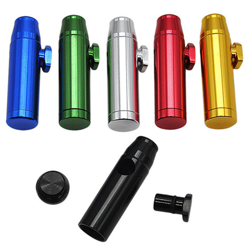 Durable Metal Aluminum Nasal Bullet Snuff Dispenser Snorter Rocket ...