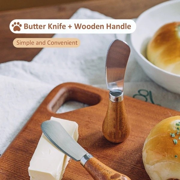 Butter Knife with Wooden Handle Pisau Mentega dengan Pemegang Kayu ...