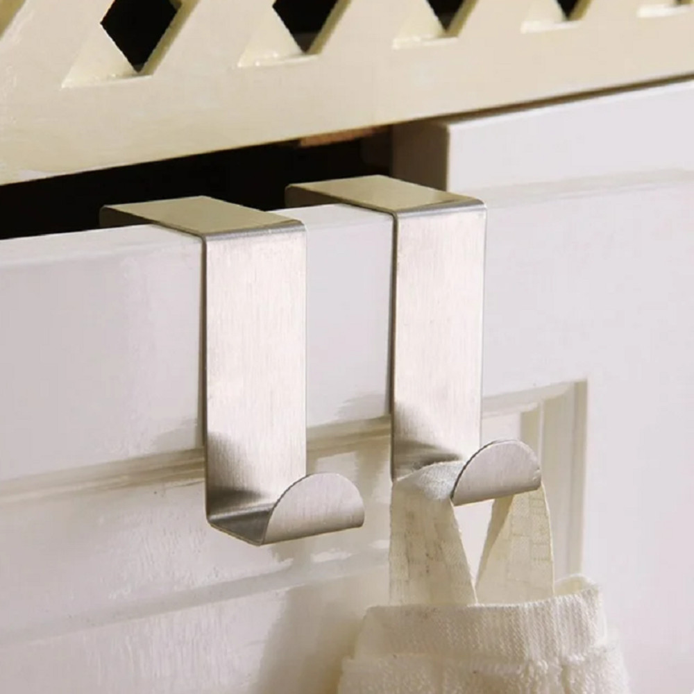 Stainless Steel Door Hanger Hooks, Z-Shaped Kitchen Cabinet Clothes ...